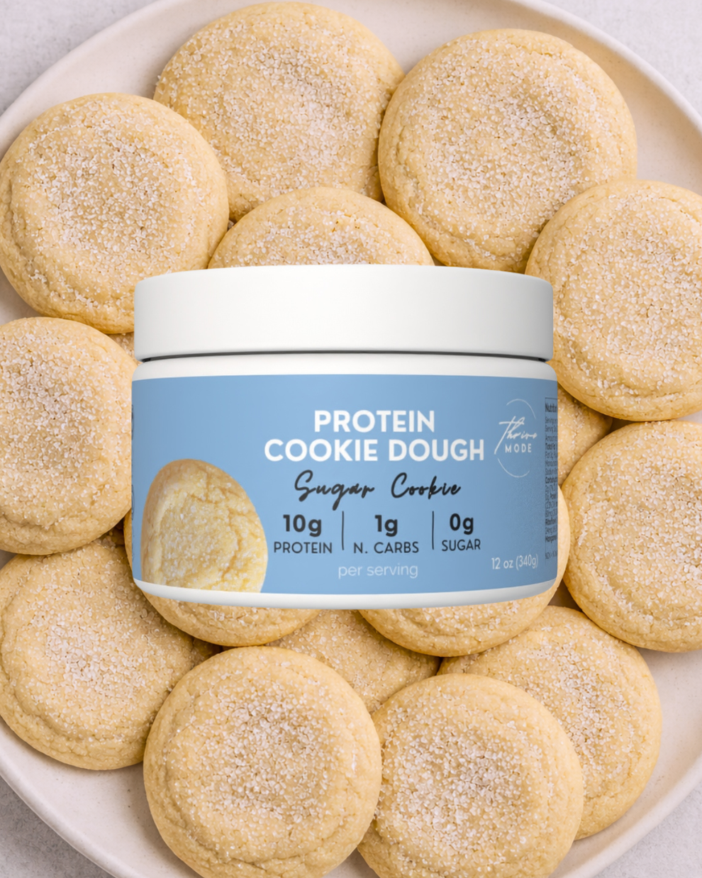 Protein Cookie Dough: Sugar Cookie, 12oz – Thrive Mode Foods